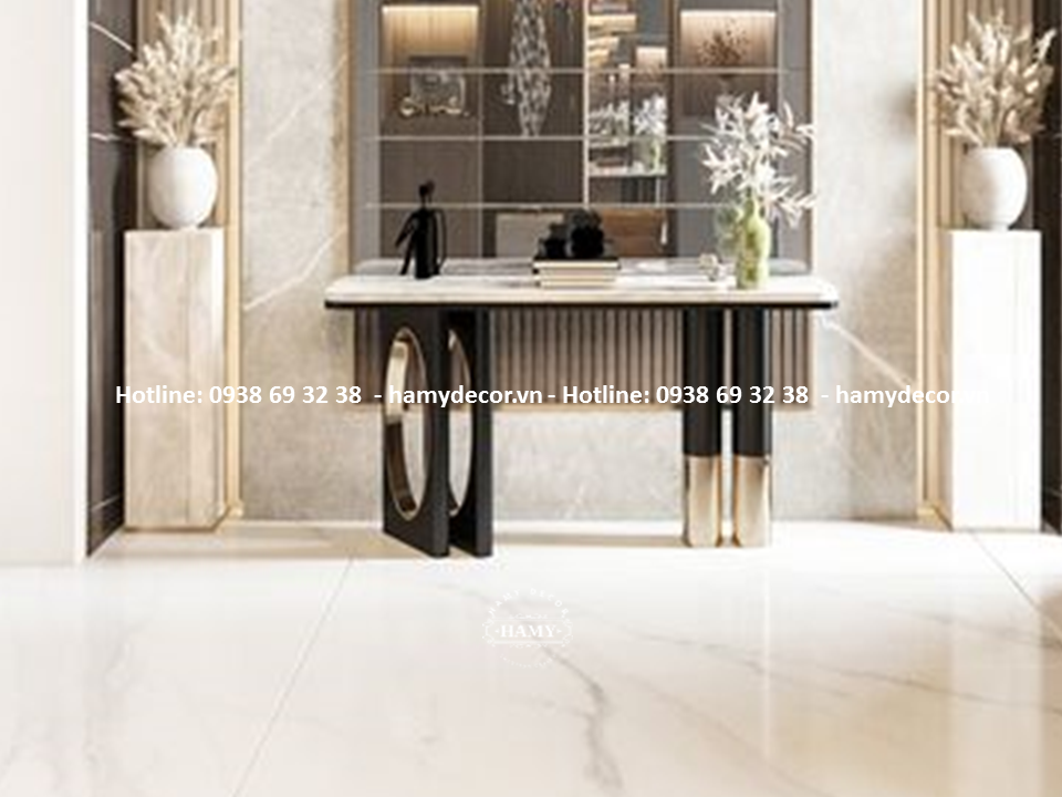 Mẫu bàn console inox mạ vàng mớt nhất hiện nay - 186